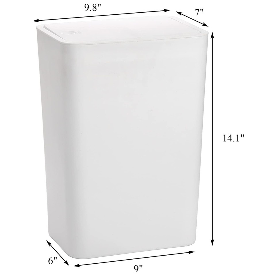 9L Liter Narrow Trash Bin Plastic Rubbish Waste Bins Dustbin Flap Lid ...