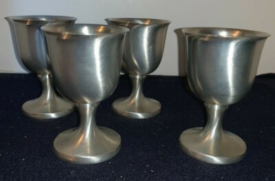 (Set of 4) PREISNER PEWTER 4 3/8" GOBLETS (Marked 2036) | eBay