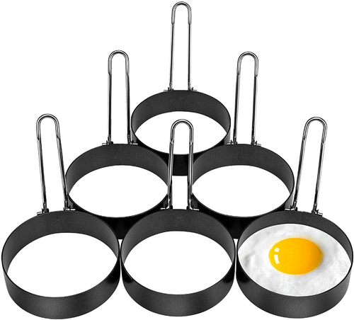 6 Pack Egg Ring, Stainless Steel round Egg Cooking Rings Non-Stick ...