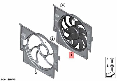 Genuine BMW F30 F30N F31 Radiator Condenser Cooling Fan 600W OEM ...