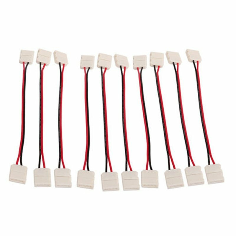 20pcs 10MM LED STRIP LIGHT CONNECTOR 5050 5630 SINGLE 2 PIN WIRE JOINER ...