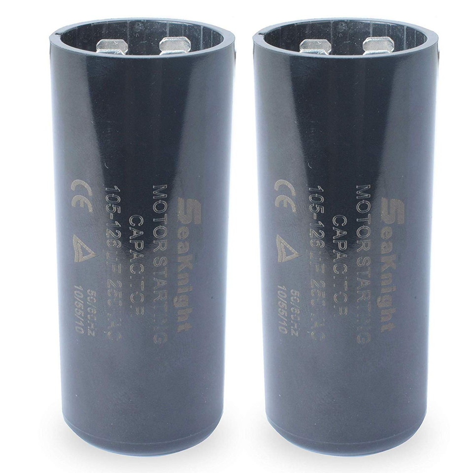 2pcs Motor Start Capacitors 105-126uF 220-250V for 1-2HP Well Pump ...