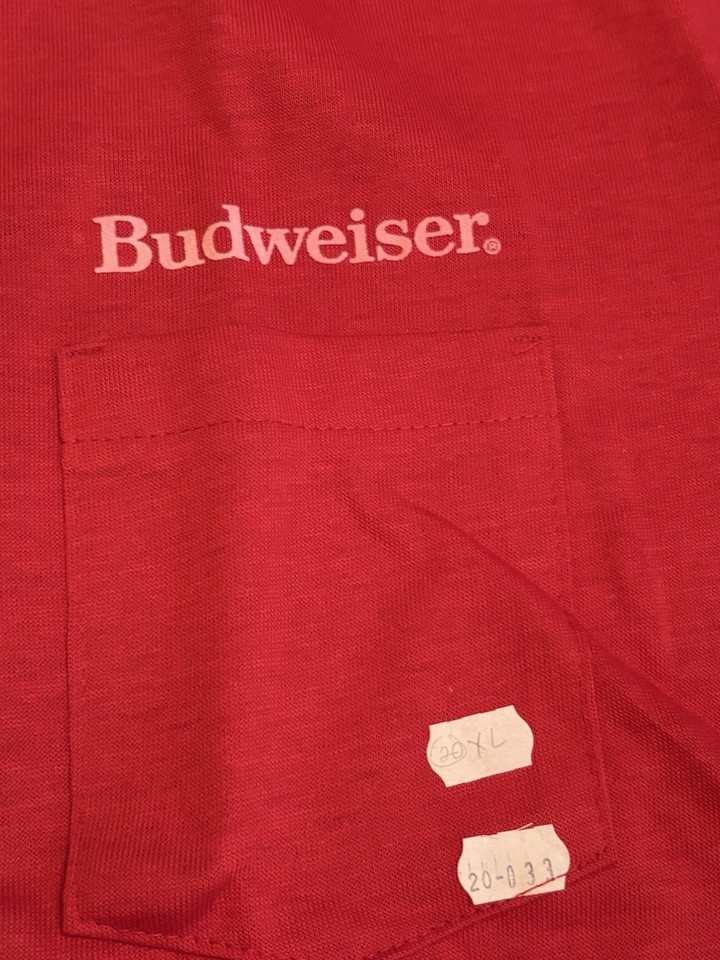 NOS New Vintage Anheuser Busch Budweiser Bud Work shirt Uniform Union ...
