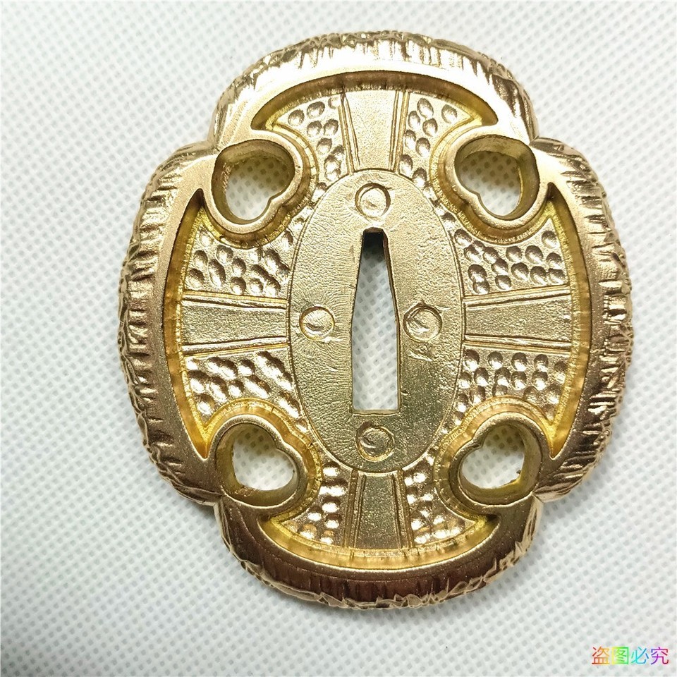 Nice Copper Brass Carved Tsuba Guard Handguard Japanese Tachi Sword ...
