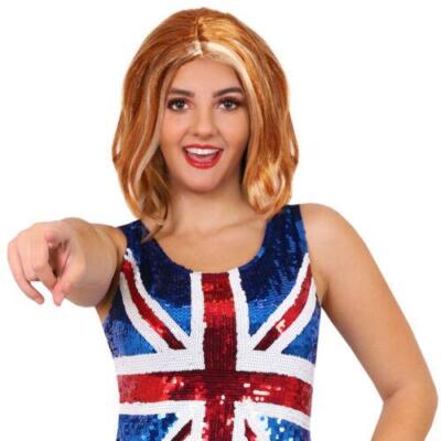 GINGER POP STAR WIG BRITISH SPICE FANCY DRESS COSTUME ACCESSORY WOMENS ...