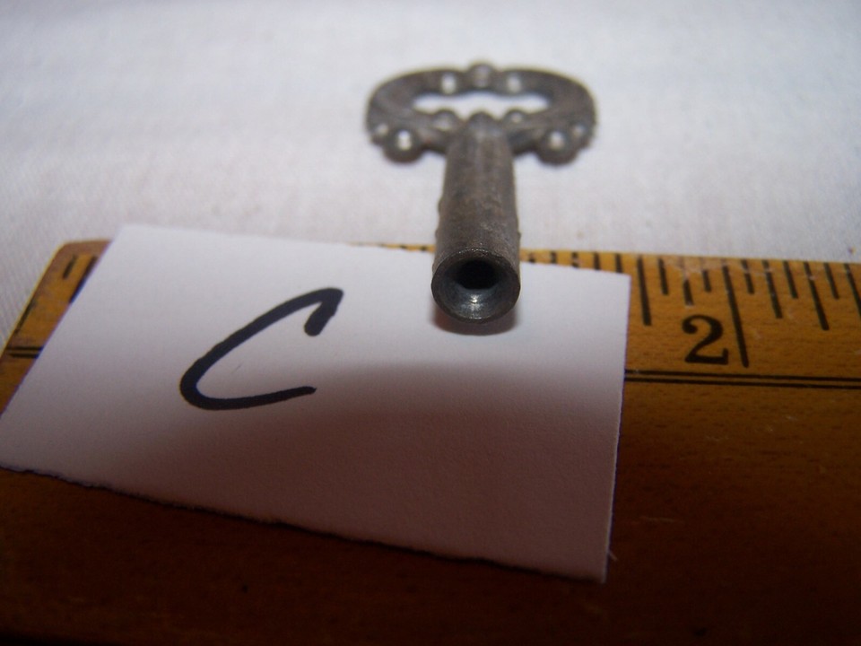 Vintage Fancy Ornate Metal CLOCK KEY with Threaded Female Hole - Lot C ...