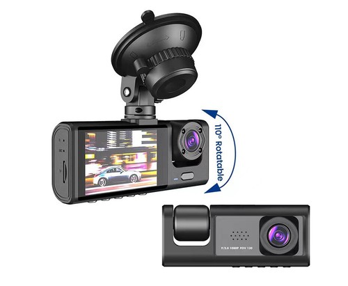 170° HD Car Dash Cam Front/Rear/Inside DVR Video Recorder Camera ...