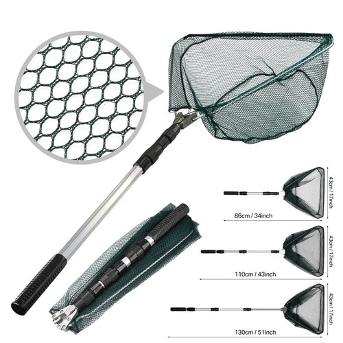 Fishing Landing Nets Aluminum Alloy Durable Telescoping Extend 190cm ...