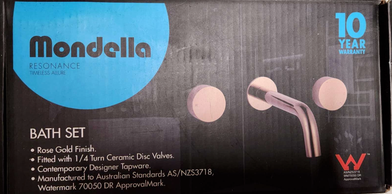 Mondella Resonance Wels 4 Star 7.5 L/min Rose Gold Bath Tap Spout Set ...
