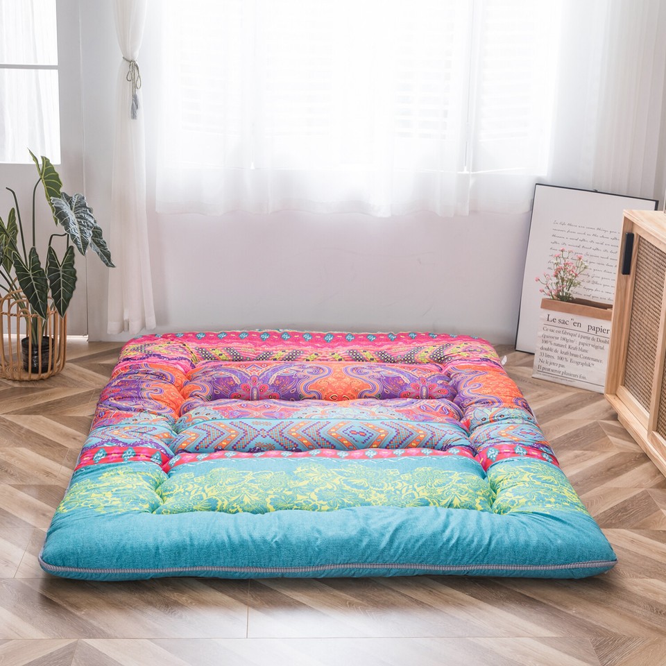 Bohemian Retro Floor Mattress Japanese Futon Mattress Mat Sleeping Mat ...