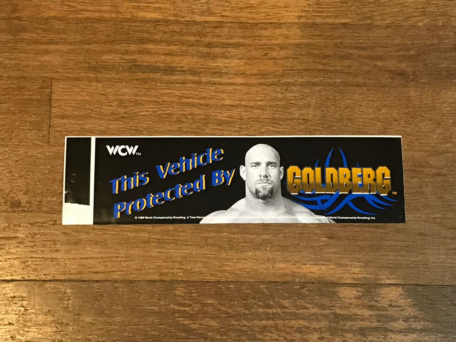 NWO Bumper Sticker - Goldberg - This Vehicle Protected By - WCW - 1998 ...
