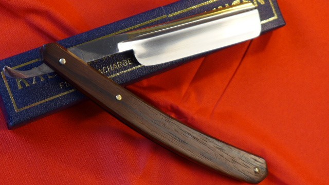 NOS 6/8 Gabr. Geldmacher (Wacker Ground} Faux Frame Back Straight Razor ...