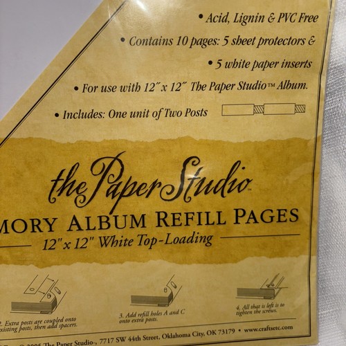 The Paper Studio Scrapbook Memory Album Top Load Refill Pages 12x12 | eBay