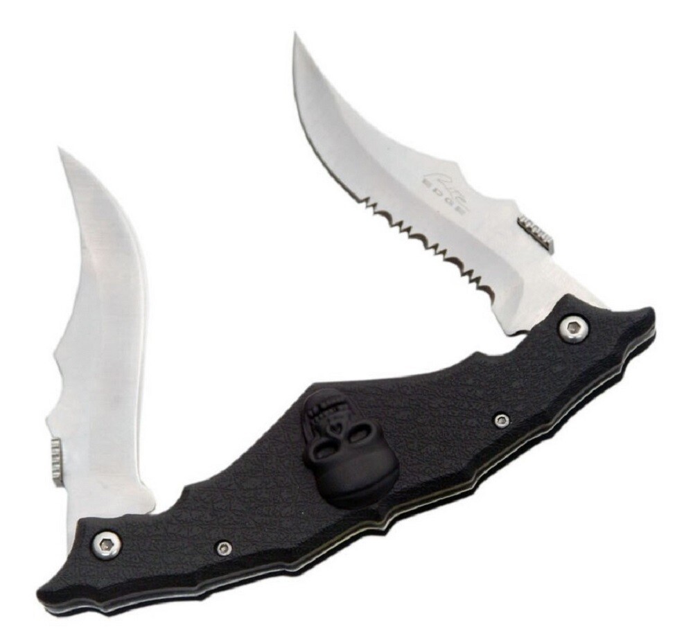 Double Liner Lock Skull Pocket Knife - NEW - FAST SHIPPING! | eBay