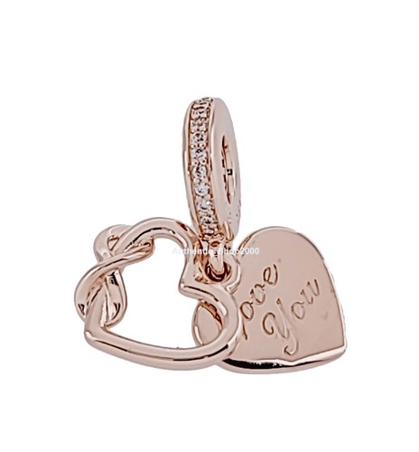 New 100% Authentic PANDORA Rose Gold Love You Infinity Heart Charm ...