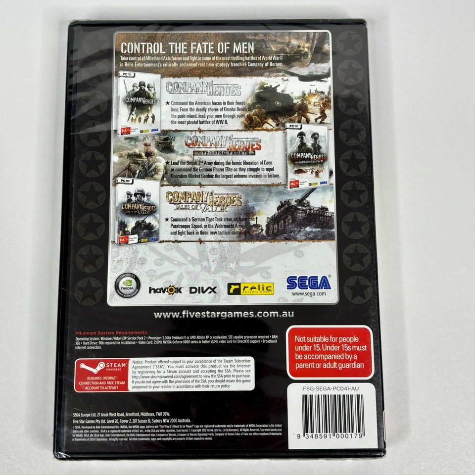 Company Of Heroes Anthology PC Game DVD-ROM Brand New Sealed Tracked ...
