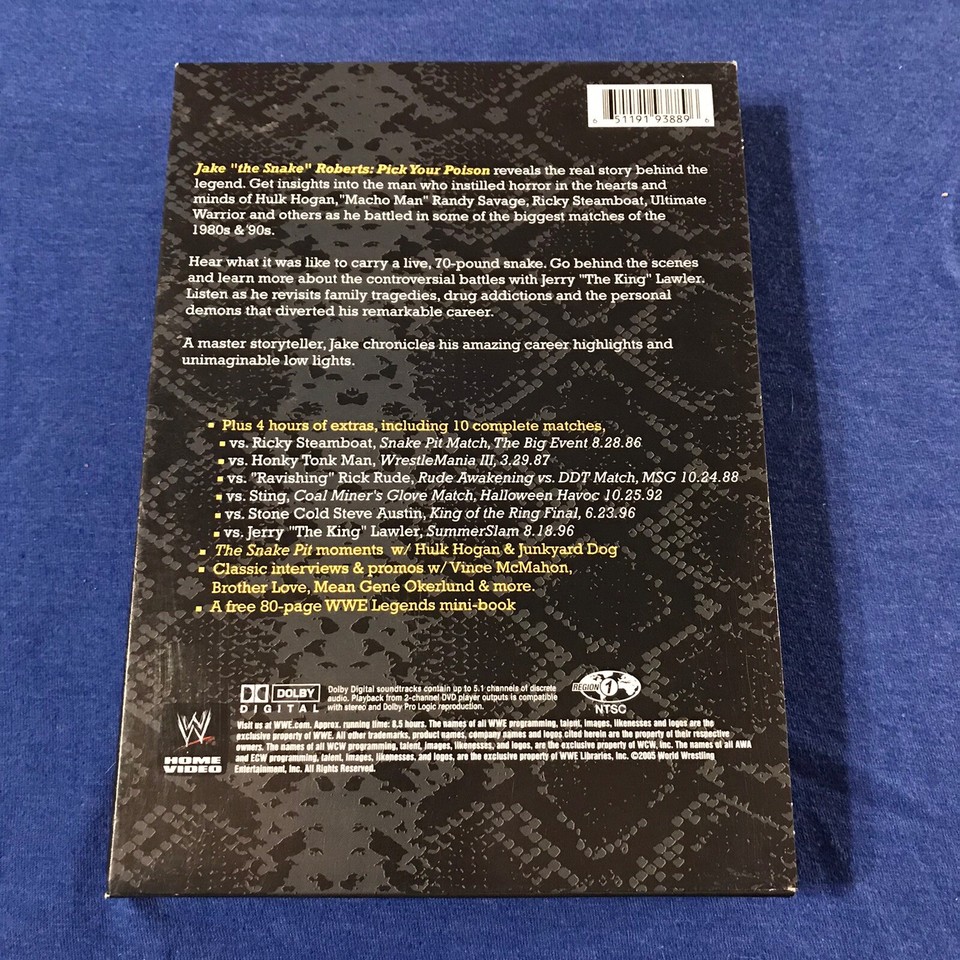WWE: Jake "The Snake" Roberts - Pick Your Poison DVD - Very Good ...