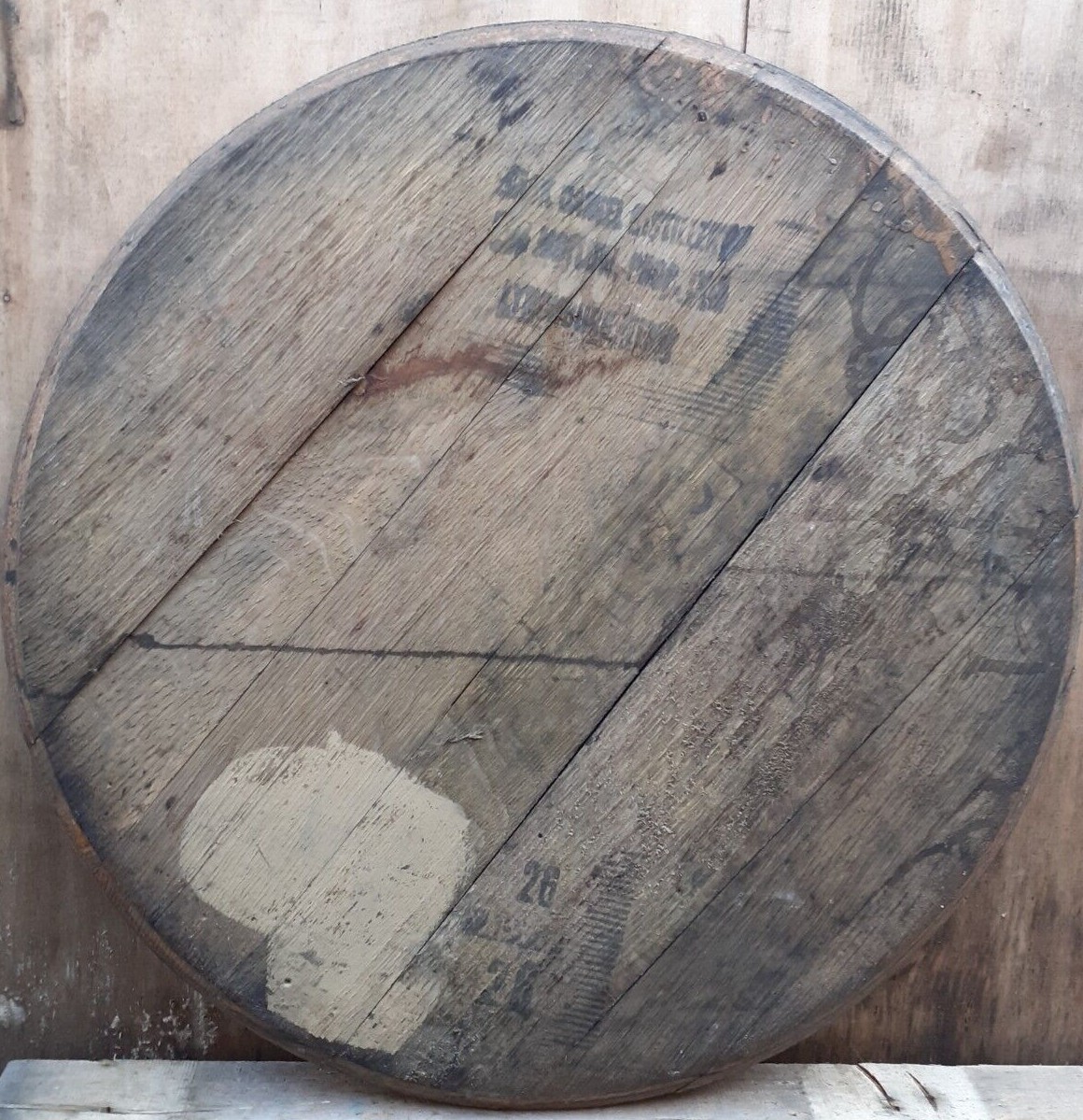 Reclaimed Whisky Cask End, 21" Whiskey barrel lids, oak barrel tops ...