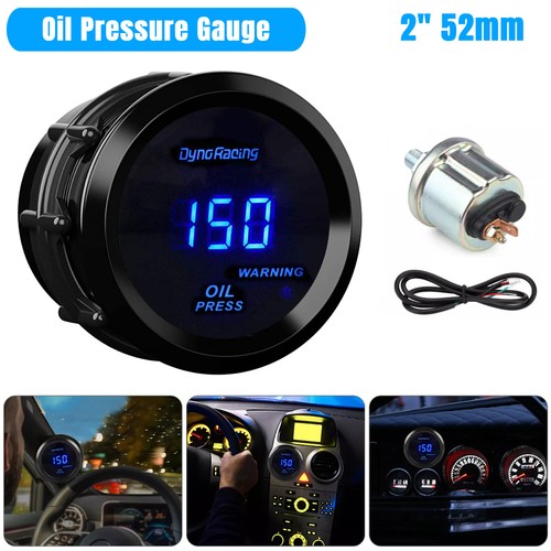 0-150 PSI 2'' 52mm LED Digital Oil Pressure Gauge Meter W/ Sensor Kit ...