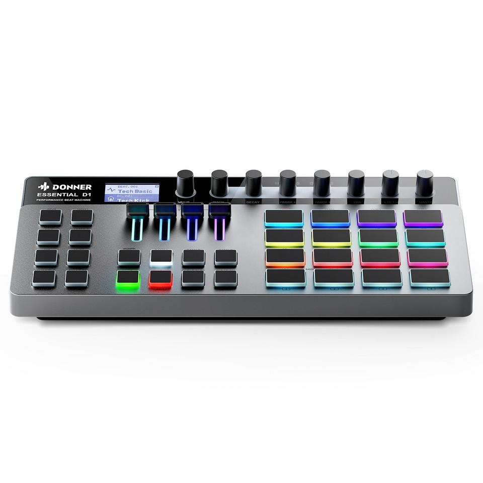 Donner D1 Digital Drum Machine Sequencer 16 Pad 5 Encoders 12 Tracks ...
