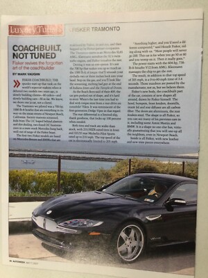 MISC2484 Vintage Article Luxury Tuners Fisker TRAMONTO Coachbuilt 5-7 ...
