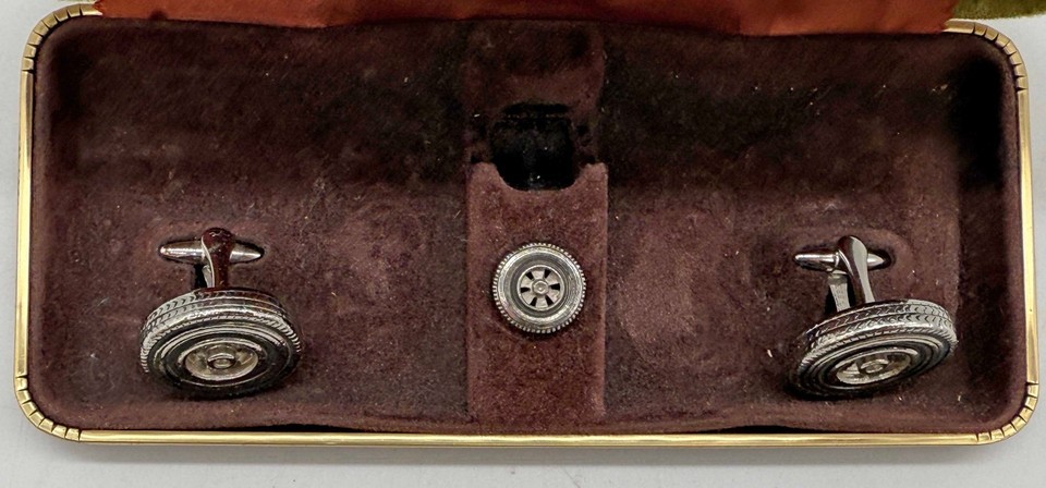 Cased & Presented by Stratton- Mens Cufflinks Tie Tack & Tyre Pressure ...