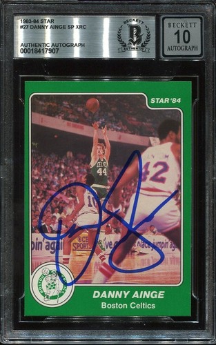 CELTICS DANNY AINGE signed auto 1983-84 STAR ROOKIE CARD RC BECKETT 10 ...