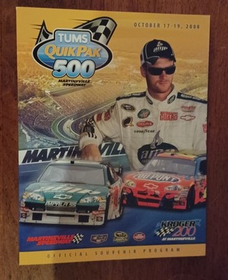 2008 Martinsville Speedway Tums Quik Pak 500 NASCAR Race Program | eBay