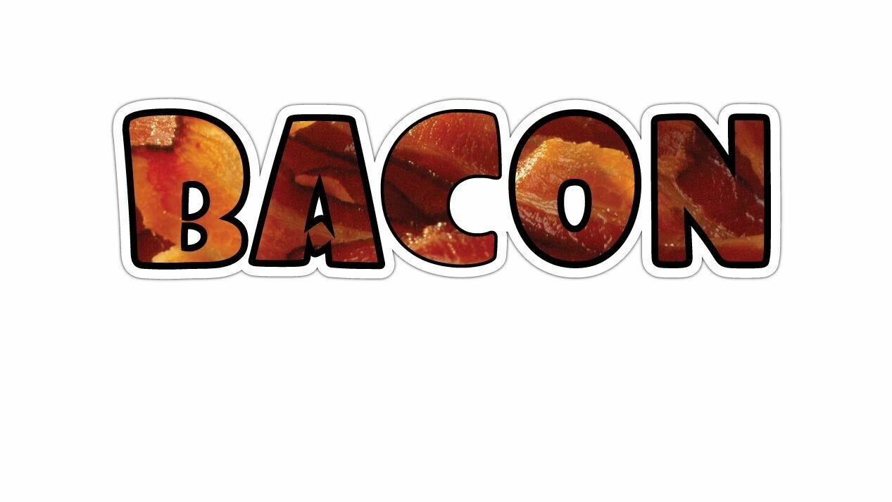 Bacon Vegetarian Pig Pork Funny Car Bumper Window Sticker Decal 8"X2 ...