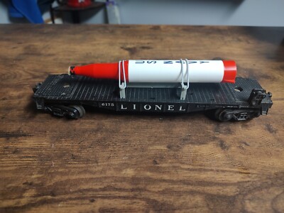 Postwar Lionel Black 6175 Rocket Flat Car w/ Original Rocket | eBay