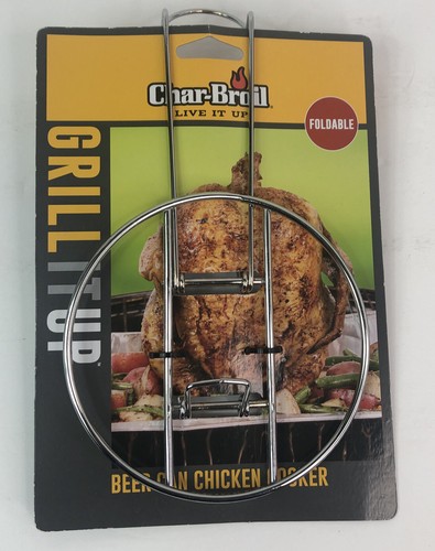 Char-Broil Grill Rack Beer Can Chicken Cooker Foldable BBQ Roaster Easy ...