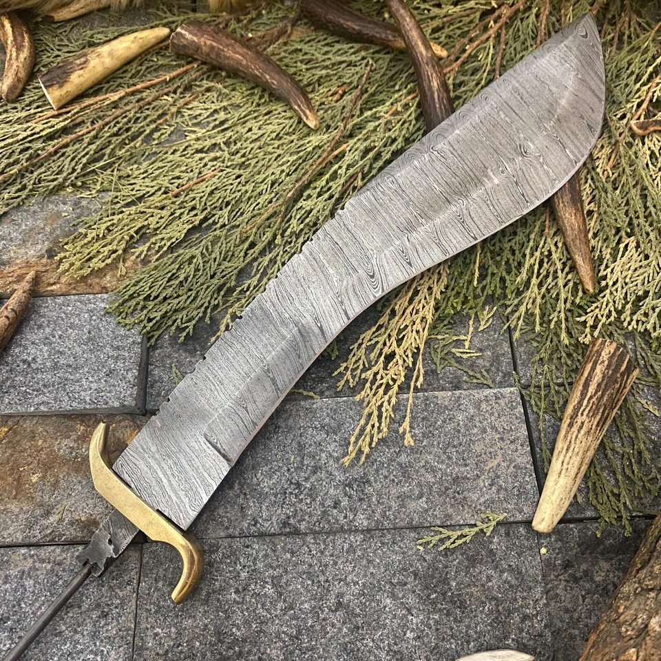 SHARD Custom Hand Forged Damascus Rat Tail Hunting Kukri Blank Blade ...