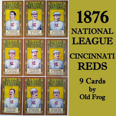 Old Frog 1876 CINCINNATI REDS NATIONAL LEAGUE 9 card baseball Cherokee ...