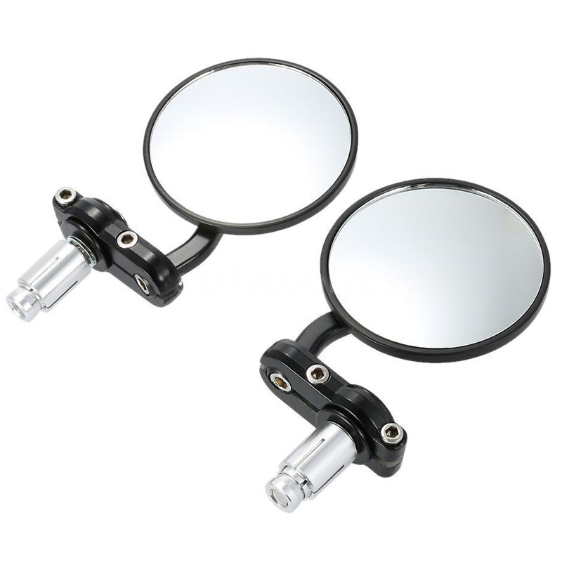 3" Motorcycle 7/8" Folding Handle Bar End Side Mirrors For Harley ...