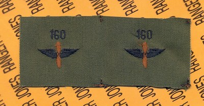 US Army 160th SOAR Aviation Branch OD Green & Black Airborne sew on ...