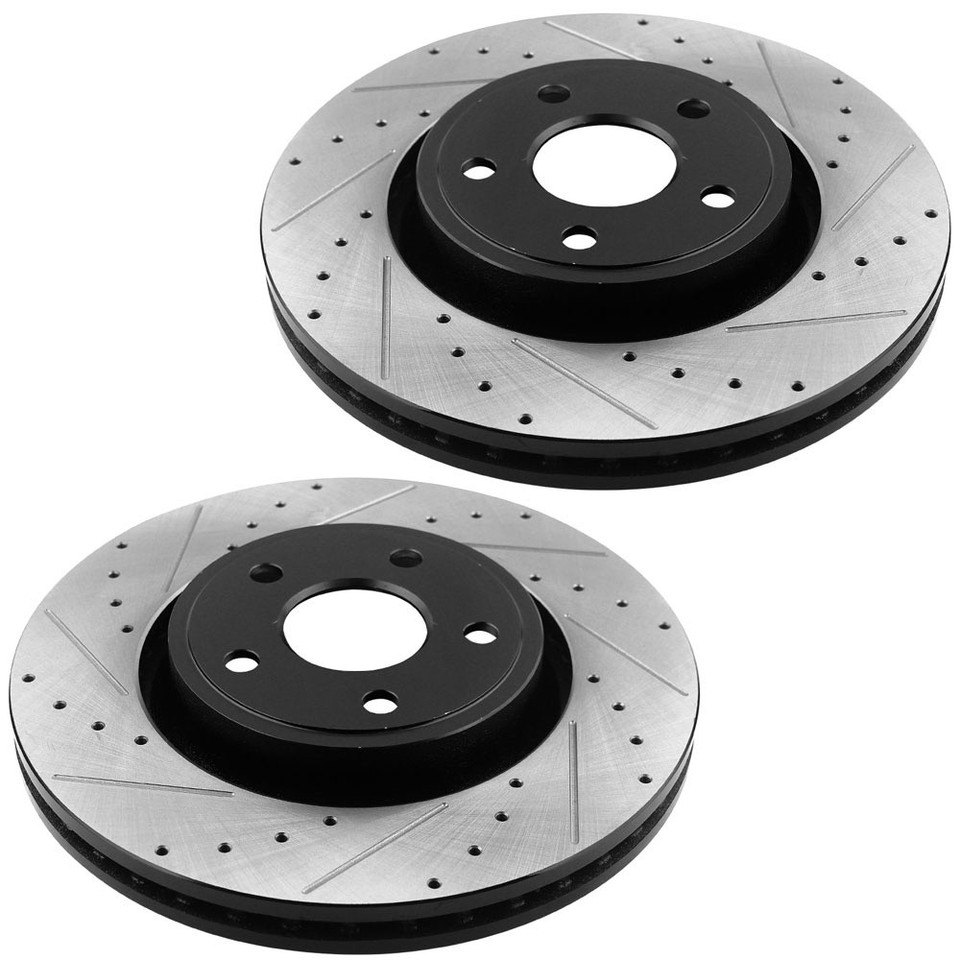 Front Slotted Brake Rotors and Ceramic Brake Pads For Dodge Durango ...