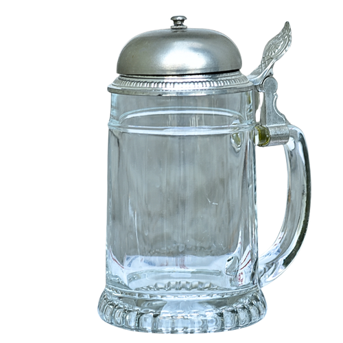 Lidded Glass Beer Stein - Ring Bell | 0.5 L Crystal Glass Tip Jar ...