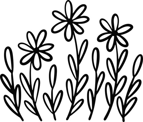 Blooming flowers decal Blooming wildflowers vinyl decal for home decor ...