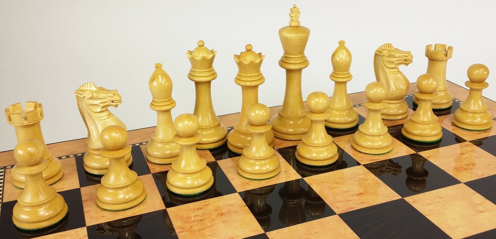 4 QNS Black & Boxwood 4 5/8 Anderssen Staunton Wood Large Chess Men Set ...