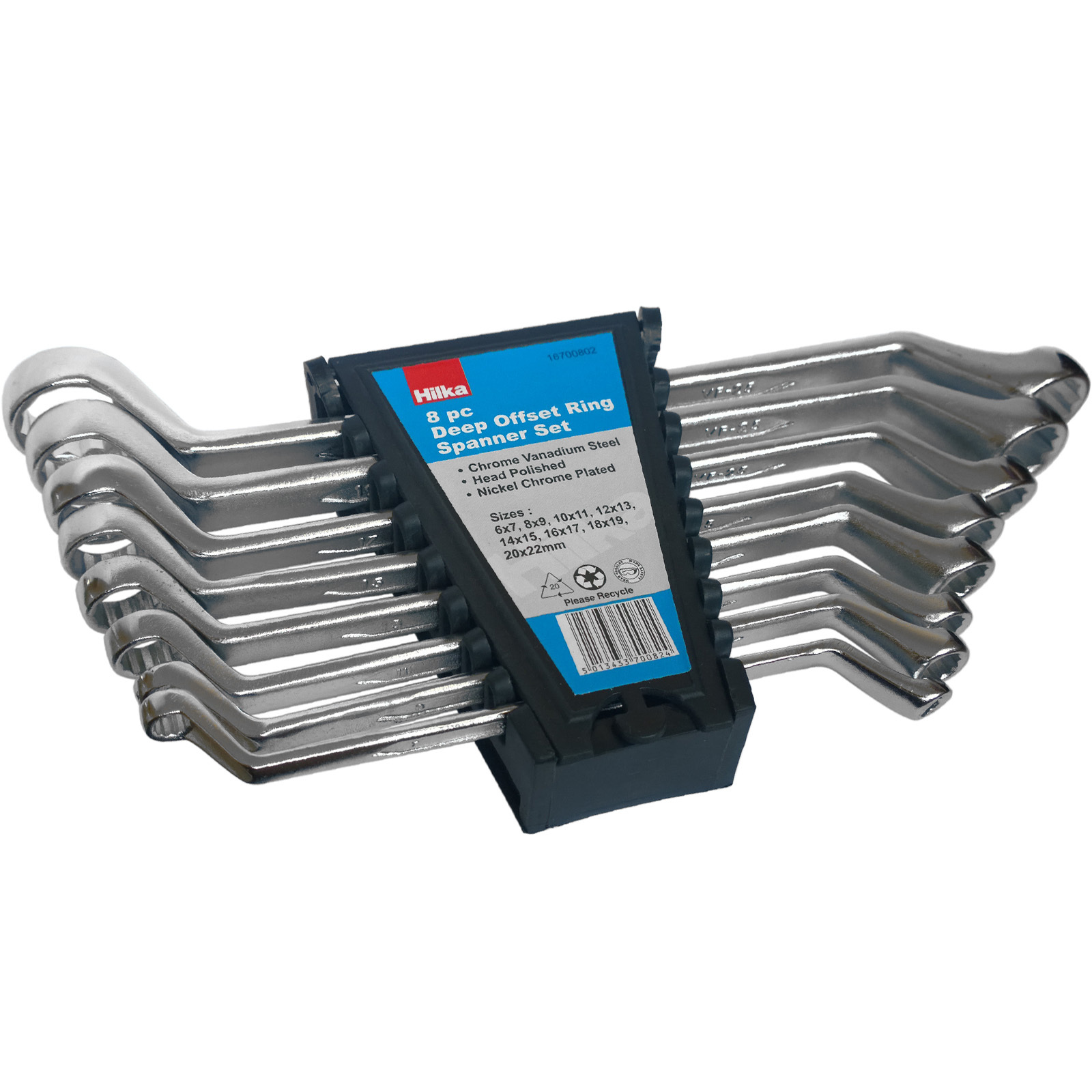 Hilka Deep Offset Ring Spanner set. 8 Metric Ring Spanner Wrenches set ...