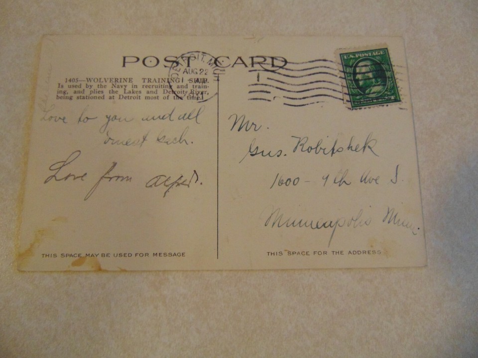 B1315 Postcard Wolverine Training Ship Detroit Michigan MI | eBay