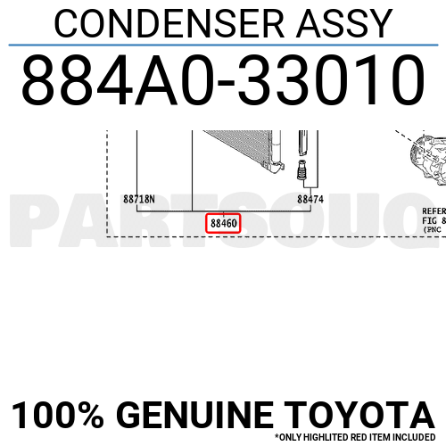 884A033010 Genuine Toyota CONDENSER ASSY 884A0-33010 | eBay