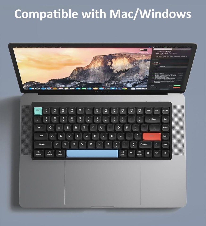 Wireless Mechanical Keyboard 2.4G/Bluetooth Ultra-Slim Low Profile Red ...