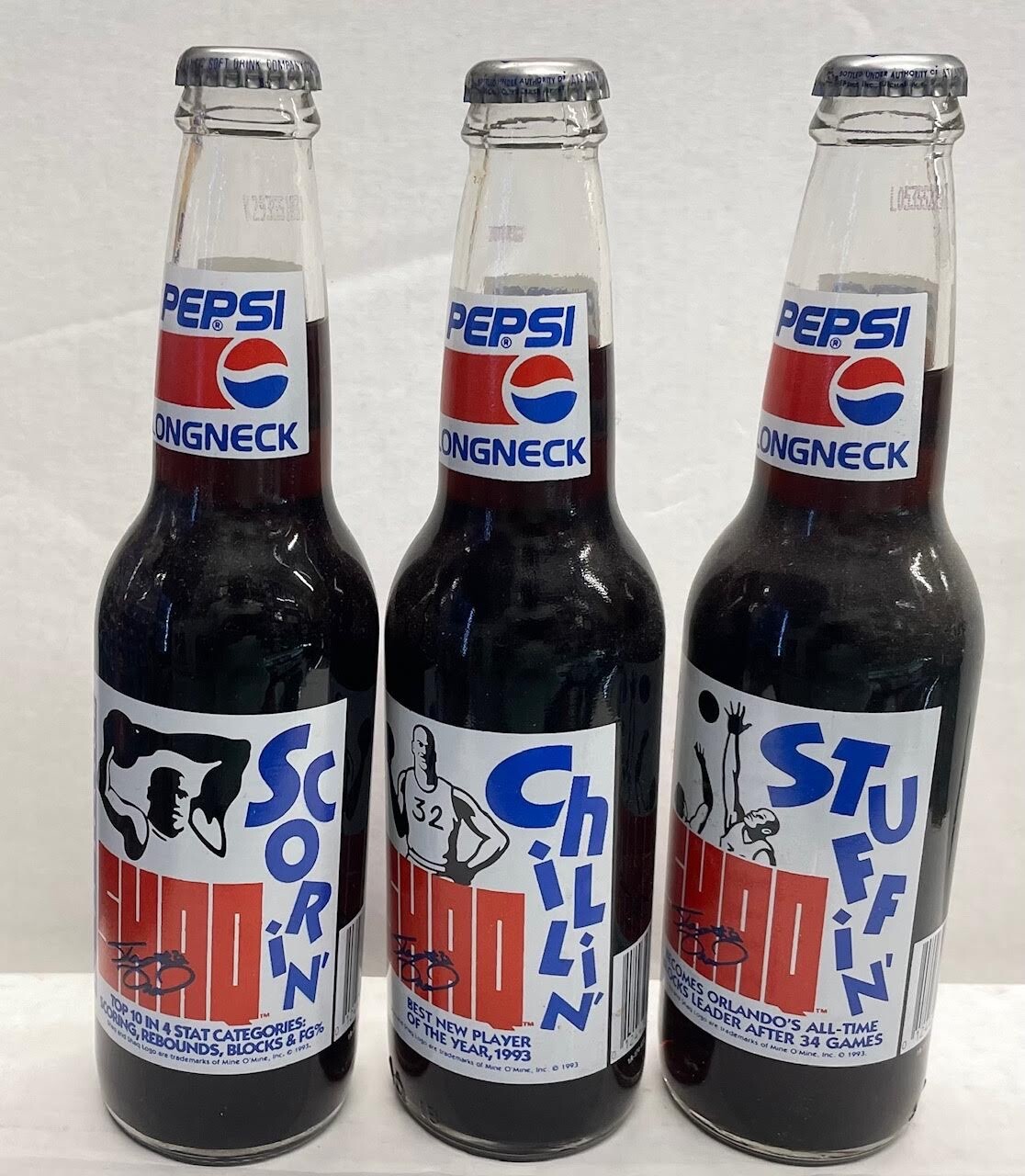 Shaquille O’Neal Pepsi Shaq Attack Paq 3 Full Pepsi Bottles lot | eBay