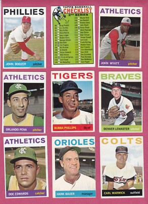 1964 Topps Baseball Cards - commons to complete your set, G to VG to ...