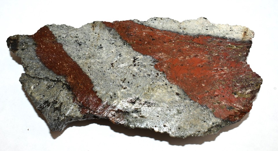 Red Cinnabar, Silvery Stone Phyllite 1800s Ore Knob Copper Mine North ...