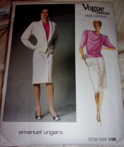 Rare Vintage Pattern Vogue 1766 Paris Original emmanuel ungaro Size 12 ...