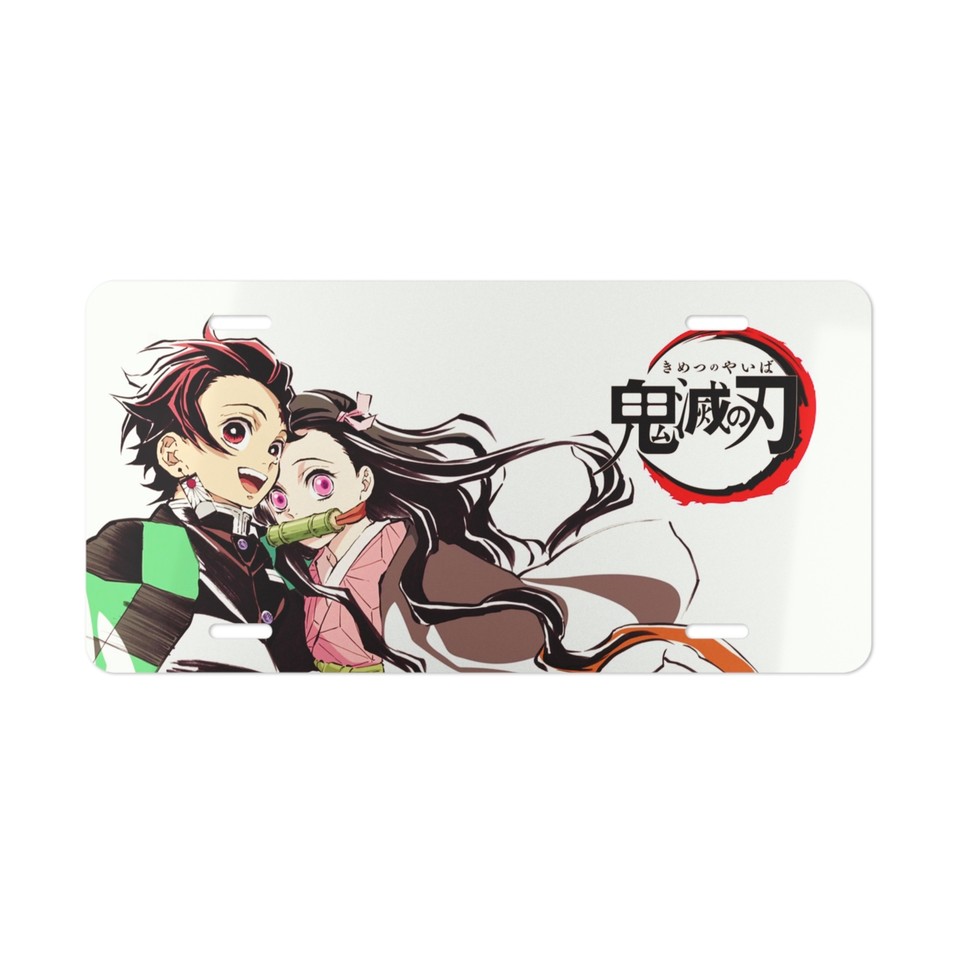 Demon Slayer Anime (Tanjiro & Nezuko), License Plate New Car Tag Metal ...