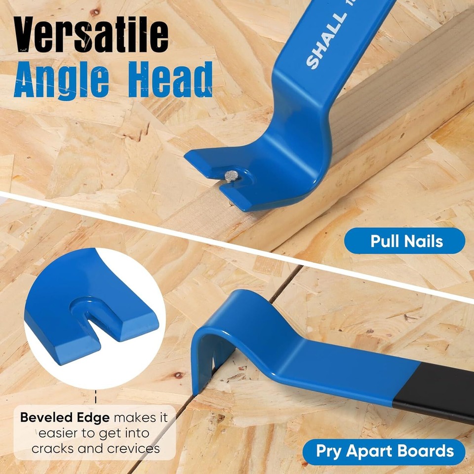 4-PCS Flat Pry Bar Set-15" 10" 7.5" 5.5"-Heavy Duty Puller Crowbar,Flat ...