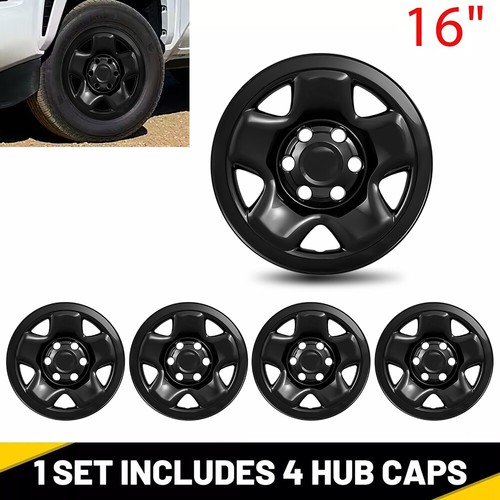 4 Packs 16" Wheel Hub Caps For 2005-2024 Toyota Tacoma Black Rim Covers ...